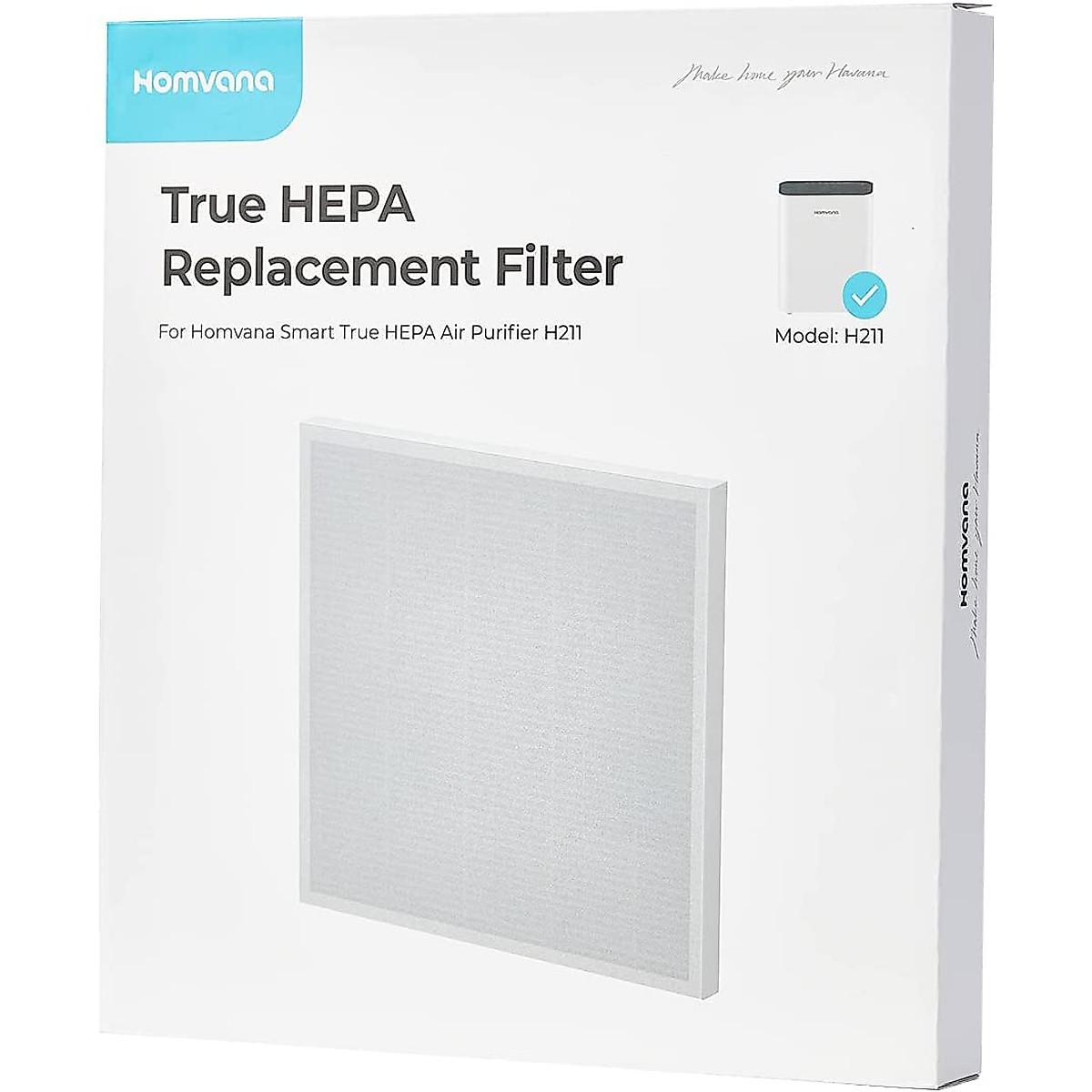 Homvana H211 & H211S Air Purifier Replacement, True HEPA High-Efficiency Activated Carbon Filter, 1 Pack