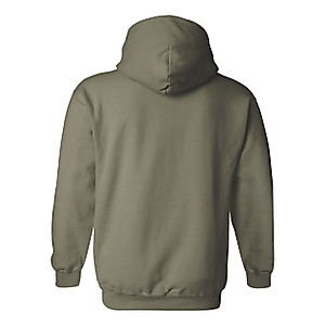 Gildan Blank Hoodie - Hooded Sweatshirt - Unisex Style 18500 Adult Pullover Military Green