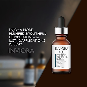 Inviora Advanced Peptide Complex Serum - Skin Firming Collagen Face Serum For Women, Anti-aging The Best One Serum For Face With Lactic Acid, Peptides, Hyaluronic Acid, Witch Hazel, Jojoba - 1 Oz…