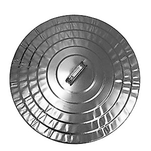 UTY 20 Gallon Galvanized Steel Trash Can with Lid, Silver, 17.5 inch*17.5 inch*23.5 inch