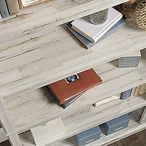 Sauder 5 Shelf Bookcase, White Plank Finish