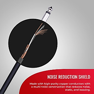 Monster Prolink Classic Speaker Cable - 25FT Straight to Straight Instrument Cable - Straight 1/4-Inch Plugs - Guitar Cord w/Superior Signal Transfer, Noise Reduction, Duraflex Outer Jacket