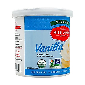 Miss Jones Baking Organic Buttercream Frosting, Perfect for Icing and Decorating, Vegan-Friendly: Vanilla (Pack of 1)