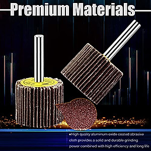 Mixiflor 24 Pcs Abrasive Flap Wheel Sander Set, 80 Grit Sanding Flap Wheel, 1/4" Shank Flap Wheel Sander for Drill, Die Grinder Flap Wheel for Remove Rust