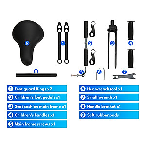 Fuairmee Kid Bike Seat and Handlebar, Child Bike Seat Detachable, Front Mounted Toddler Bike Seat Compatible with All Adult Mountain Bikes