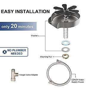 Glass Rinser, BEELIFY Stainless Steel Kitchen Faucet Sink Accessories, Baby Bottle Washer, Grey