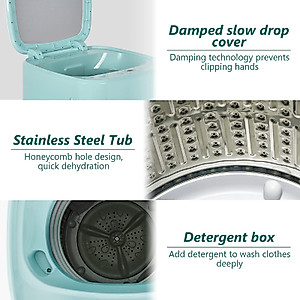 Giantex Portable Washing Machine, Washer and Spinner Combo 8lbs, with Faucet Adapter, 1 cu.ft 6 Program 6 Water Levels Built-in Drain Pump, Top Load 2 in 1 Full Automatic Laundry Washer Apartment Dorm