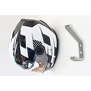 4/PK Helmet Rack Helmet Wall Display Rack Helmet Storage Holder, Wall Mounted Motorbike Helmet Storage Rack Hanger, for Coats, Hats, Caps - No Helmet - with Mounting Hardware