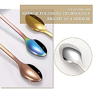 Gracelife 6-Pack Coffee Spoons Rainbow Colorful Teaspoon Dessert Espresso Stainless Steel Stirring Spoon