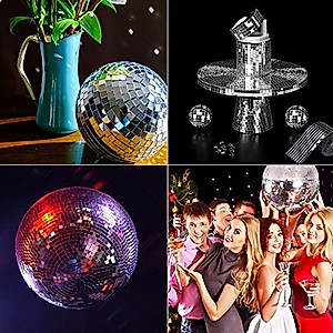 Art3dwallpanels Self-Adhesive 1888 Pieces Glass Mirror Mosaic Tiles Small Square Mirror Tiles Sticker for DIY Craft Decoration, Disco Ball Mirror Tiles for Party (Silver)