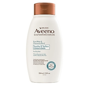 Aveeno Rose Water & Chamomile Blend Sulfate-Free Conditioner with Colloidal Oat for Dry Sensitive Scalp, Gentle Cleansing Conditioner for Fine, Fragile Hair, Paraben & Dye-Free, 12 Fl Oz