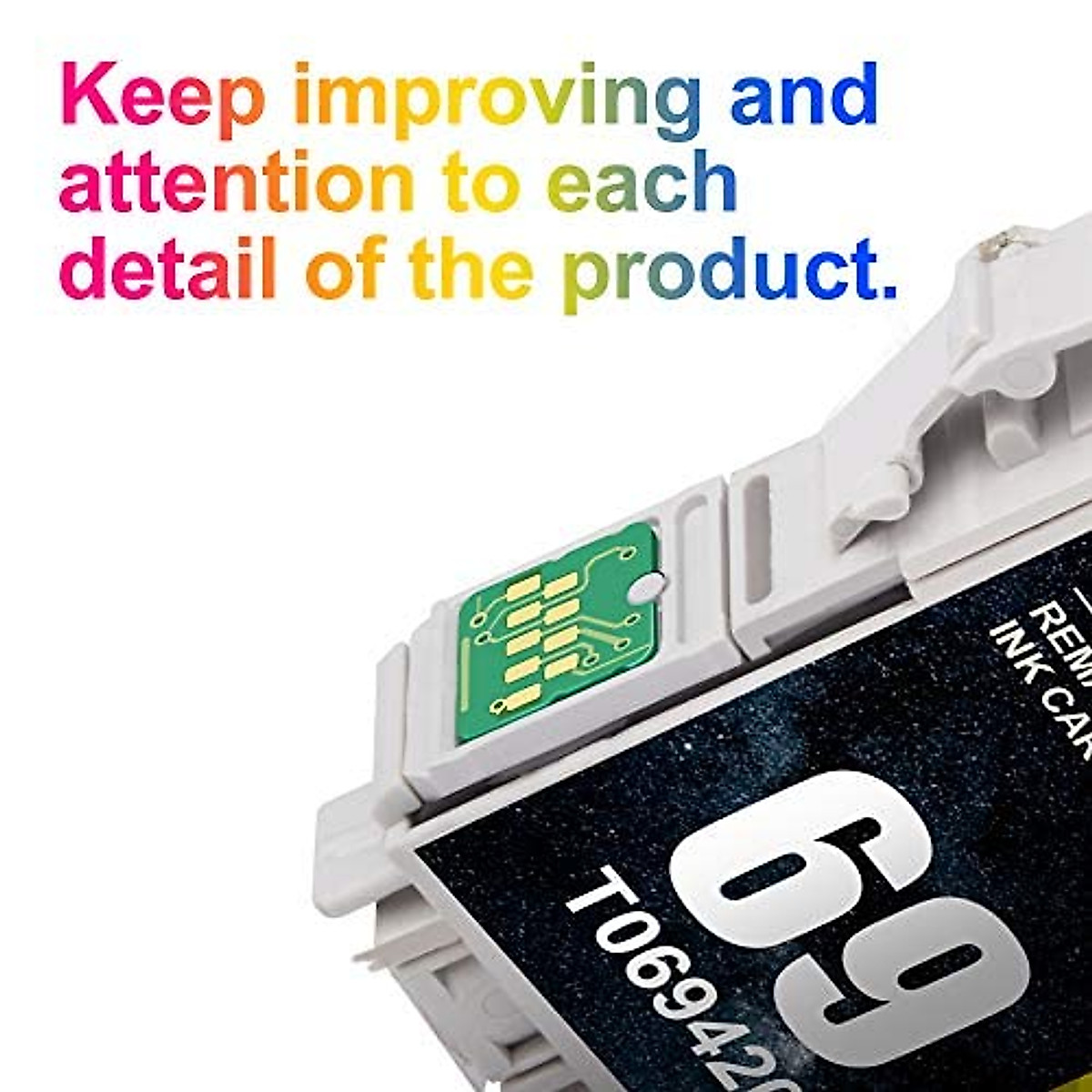 Uniwork Remanufactured Ink Cartridge Replacement for Epson 69 use for Stylus CX6000 CX8400 NX400 NX410 NX415 NX515 Workforce 600 610 615 1100 Printer Tray, 5 Pack