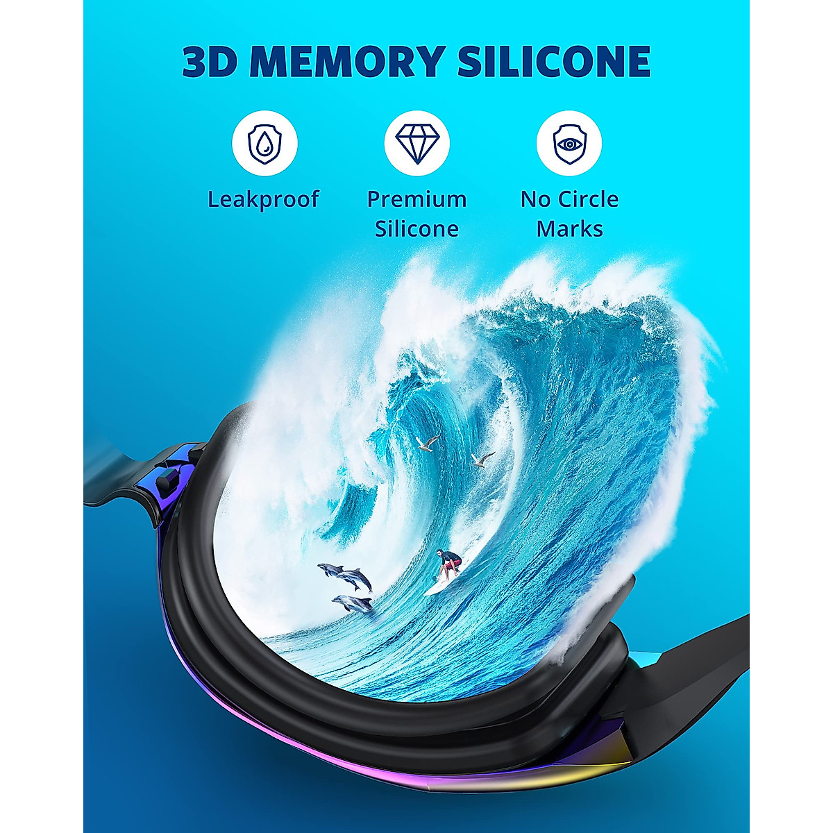 Aegend Swim Goggles, 2 Pack UV Protection,Adjustable,Anti Fog Swimming Goggles No Leaking Adult Men Women Youth, Aqua & Bright Rose