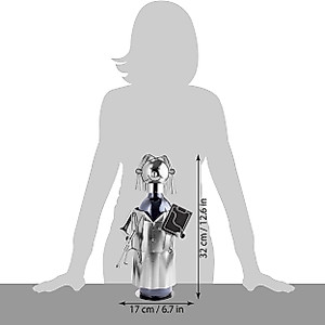 BRUBAKER Wine Bottle Holder Female Doctor - Metal Sculpture Bottle Stand - 7.9 inches - Wine Gift for Patients Female Specialist Medical Students for Study - with Greeting Card