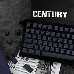 JOLINTAL 143 Keys Grey on Black Keycaps Set, Japanese Keycaps Custom Keycaps Black on Grey Keycaps, PBT Cherry Profile Keycaps for Mechanical Keyboard