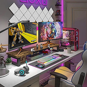 WESTREE Dual Monitor Stand Riser-Monitor Stand Riser for 2 Monitors, Sturdy Computer Monitor Stand, Multi-Purpose Desktop Storage Stand for Computer,Laptop,Printer,TV