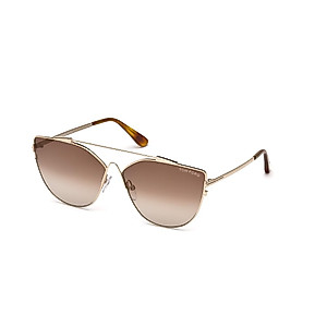 Tom Ford FT0563 28G Shiny Rose Gold Jacquelyn Pilot Sunglasses Lens Category 2