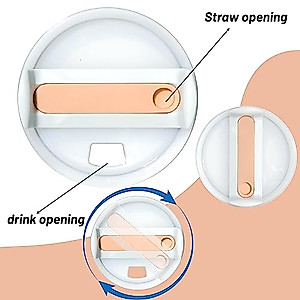 HeyMoly 40 OZ Tumbler Lid Replacement Fit for Stanley, Spill Proof and Splash Resistant Tumbler Covers Fit for Tumbler 40 oz and Coffee Mugs(2 Pack, Pink Dusk)