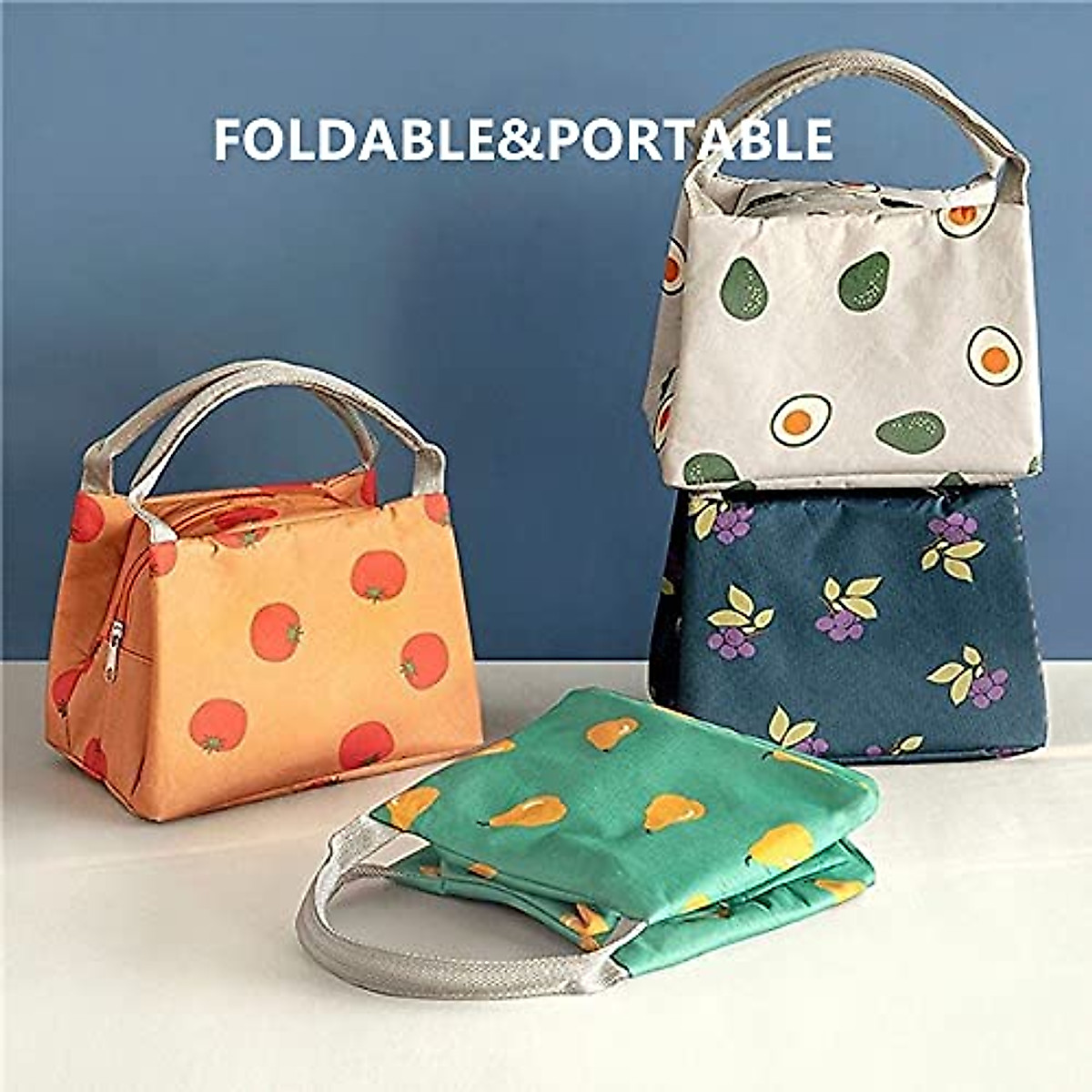 Markar Insulated Lunch Bag for Women and Men,,Reusable Meal Prep Lunch Box for Work,Adult Portable Tote Lunchbox with Comfortable Handle Belt,Orange