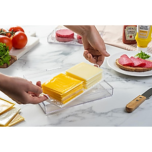 Pikanty American Sliced Cheese Holder | Airtight Storage Container for Fridge | Hinged Lid | Dishwasher Safe | Holds 24 Slices | Made in USA