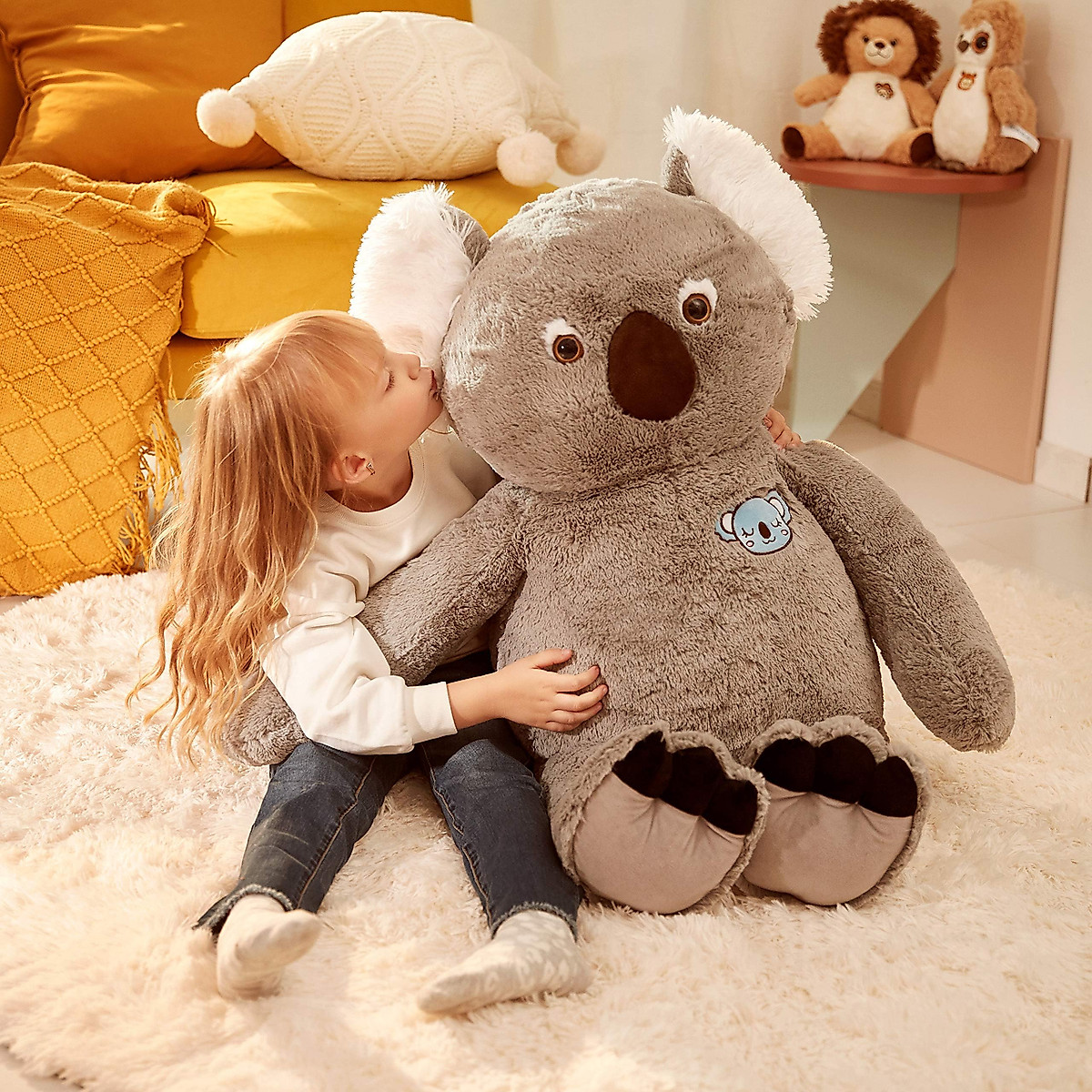 IKASA Large Koala Stuffed Animal Giant Soft Plush Toy,Cute Huge Jumbo Kawaii Fluffy Plushy Big Size Fat Plushie,Gifts for Kids (Gray, 30 inches)