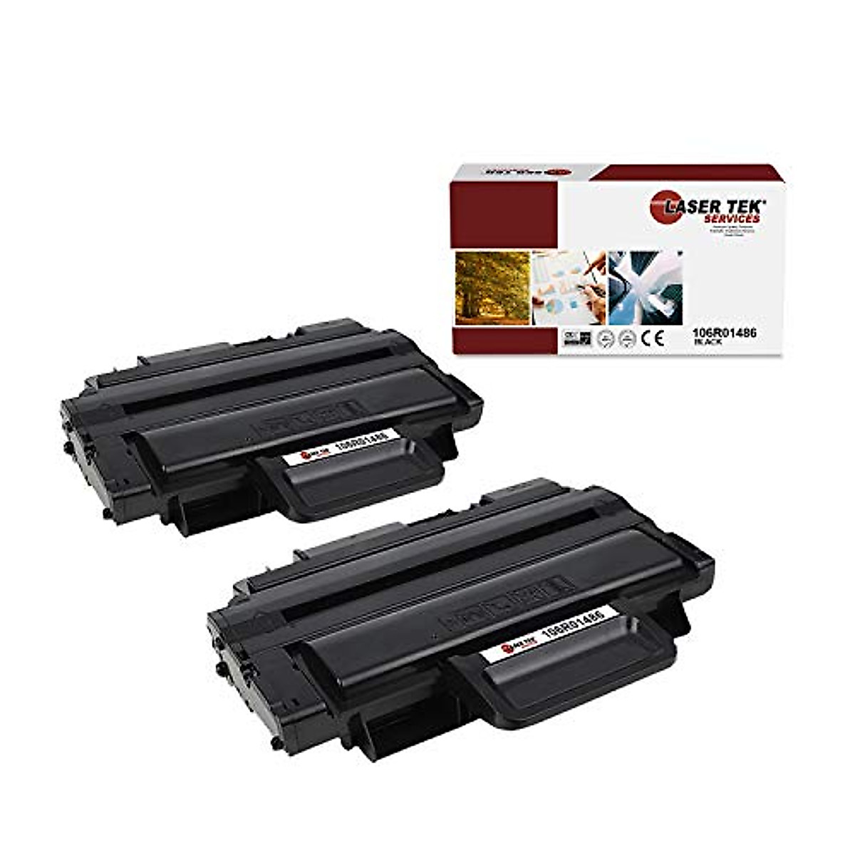 Laser Tek Services Compatible High Yield Toner Cartridge Replacement for Xerox 3210 106R01486 Works with Xerox WorkCentre 3210 3210N 3220 Printers (Black, 2 Pack) - 4,100 Pages