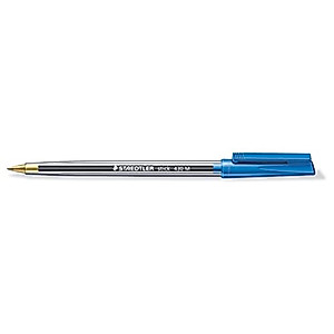 Staedtler Medium Stick 430 Ballpoint Pen, Blue, Pack of 6