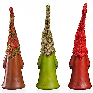 Funoasis 3PCS Exquisite and Delicate Resin & Plush Gnome Statues Swedish Christmas Gnome Innovation Home Decor Birthday Table Tiered Tray Farmhouse Decoration Figurines