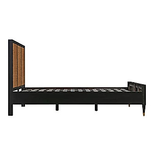 TOV Furniture Sierra 47.2" H Acacia & MDF Wood Veneer King Bed in Brown/Black