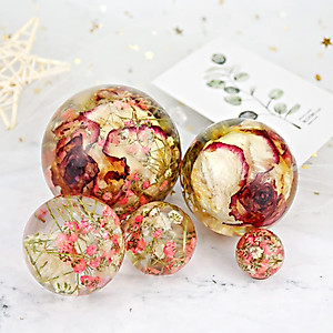 RESINWORLD Set of 4", 3", 2.5", 2", 1.7", 1.3", 0.9" Clear Silicone Sphere Molds, Large 3D Seamless Sphere Silicone Molds for Resin Casting, Round Ball Orbs Epoxy Resin Mold for Jewelry, Soap, Candle