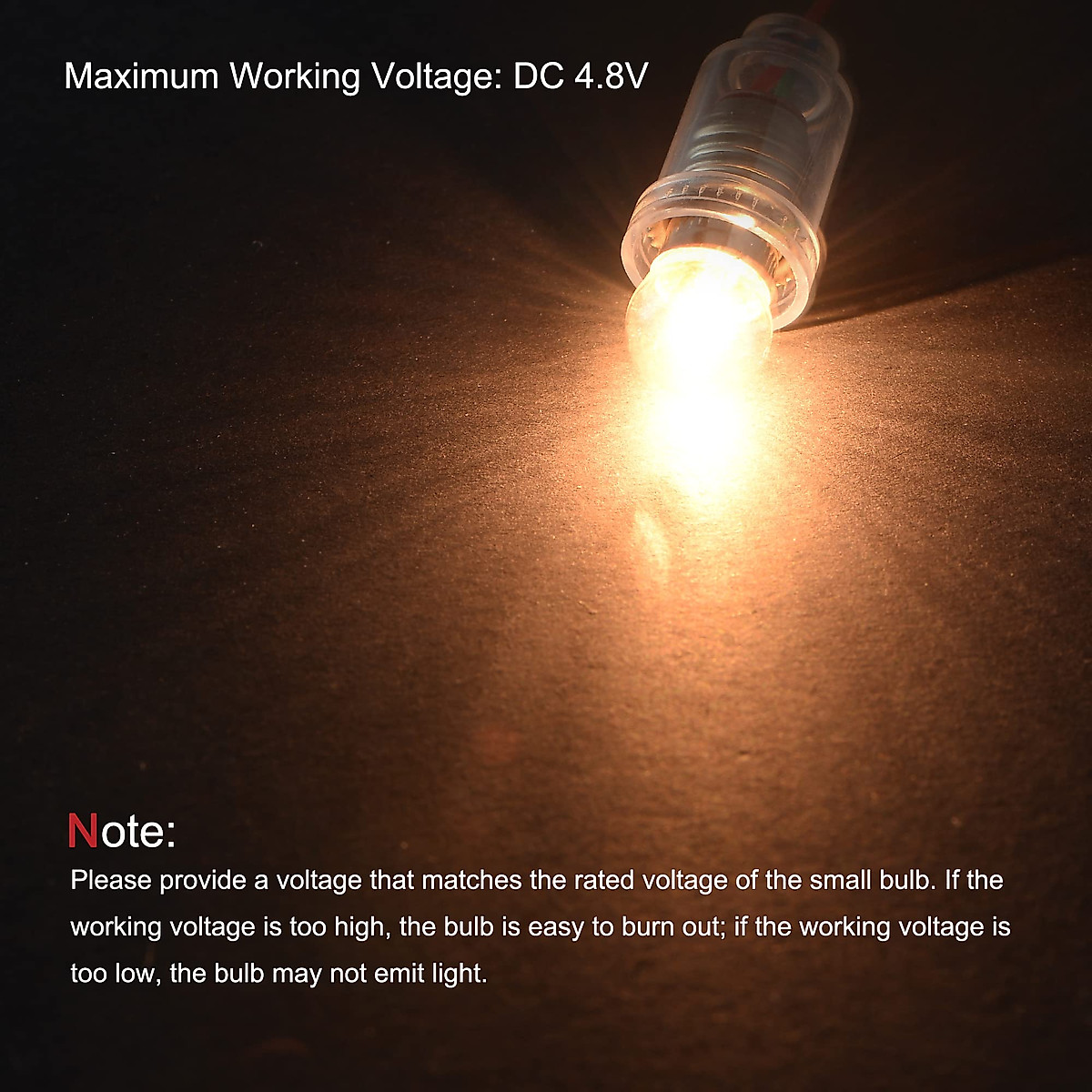 MECCANIXITY E10 Screw Base Miniature Bulbs DC 4.8V Warm Yellow Light Mini Lamps with Storage Box, Pack of 10