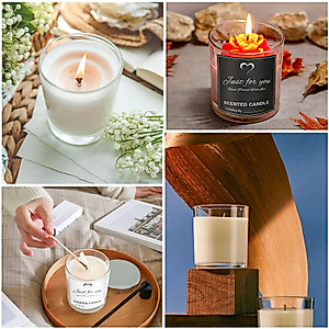 CONNOO 8 Pack 14 OZ Clear Glass Candle Jars with Bamboo Lids for Making Candles, Large Size Empty Candle Tins with Sticky Labels - Leakproof & Dishwasher Safe.