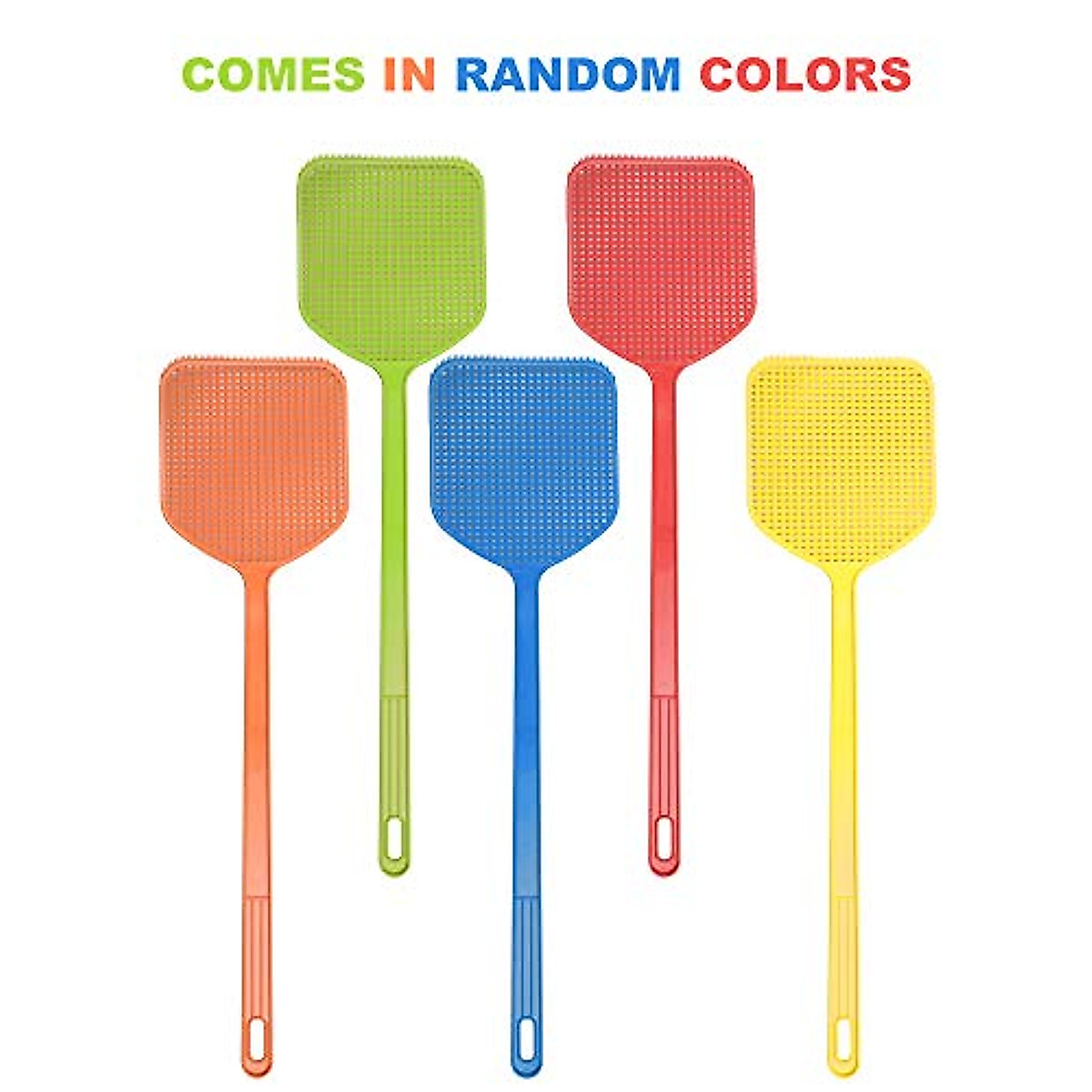 FRASTO Rubber Fly Swatter - Heavy Duty Fly Swatter Plastic - Fly Swatter Heavy Duty - Fly Swatter Long Handle Fly Swatter Pack of 3 - Fly Swatters Bulk