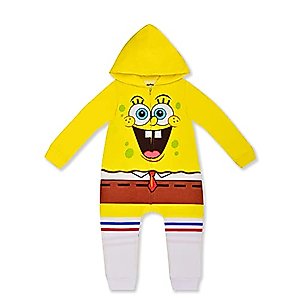 Nickelodeon SpongeBob Squarepants Boys Hooded Coverall for Newborn, Infant and Toddler - Yellow