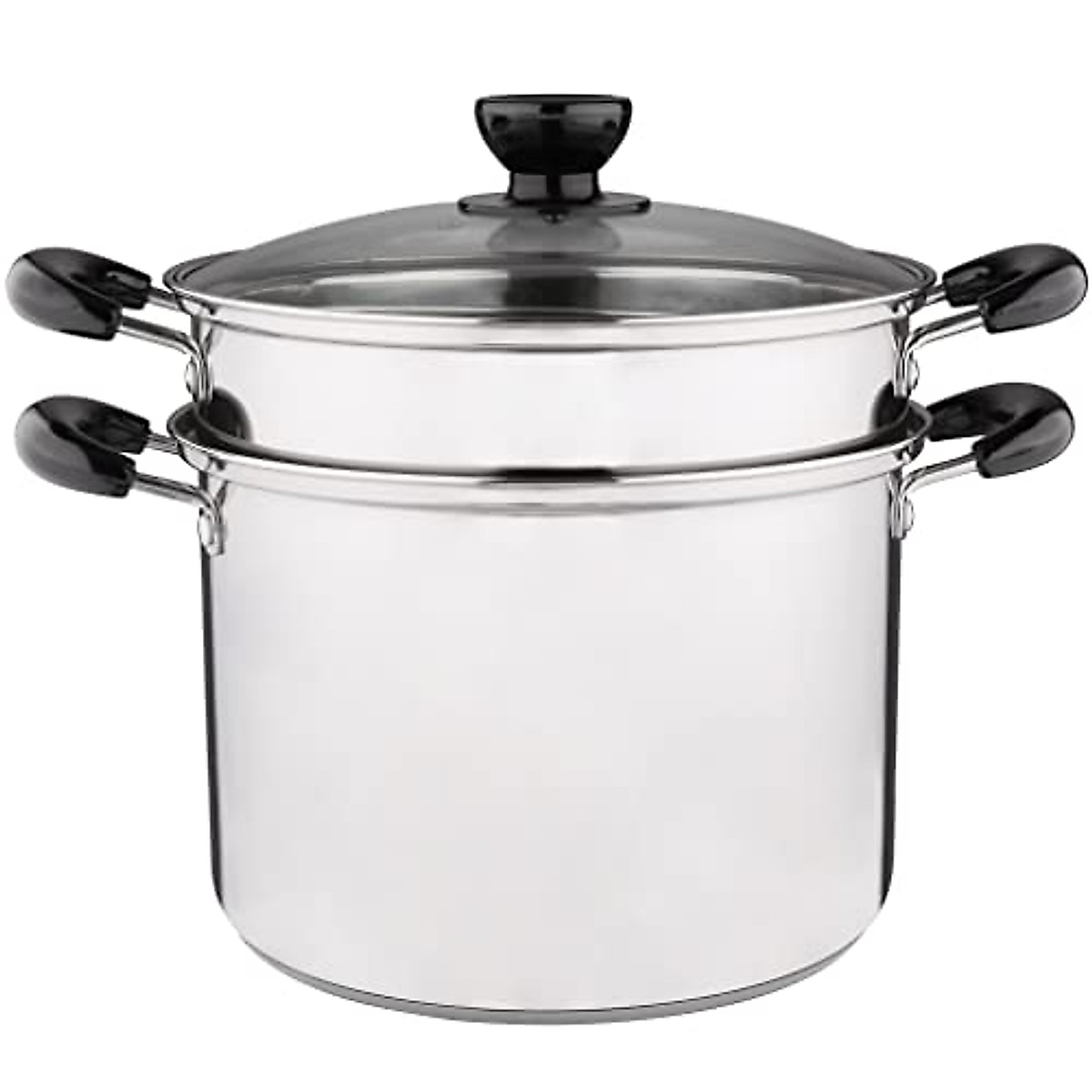 Lake Tian Stainless Steel Pasta Pot With Strainer Insert 4pc 10 Quart, Steamer for cooking, Spaghetti Pot, Stock & Pasta Pots Multipots, Steamer Set With Basket With Lid, Induction Compatible