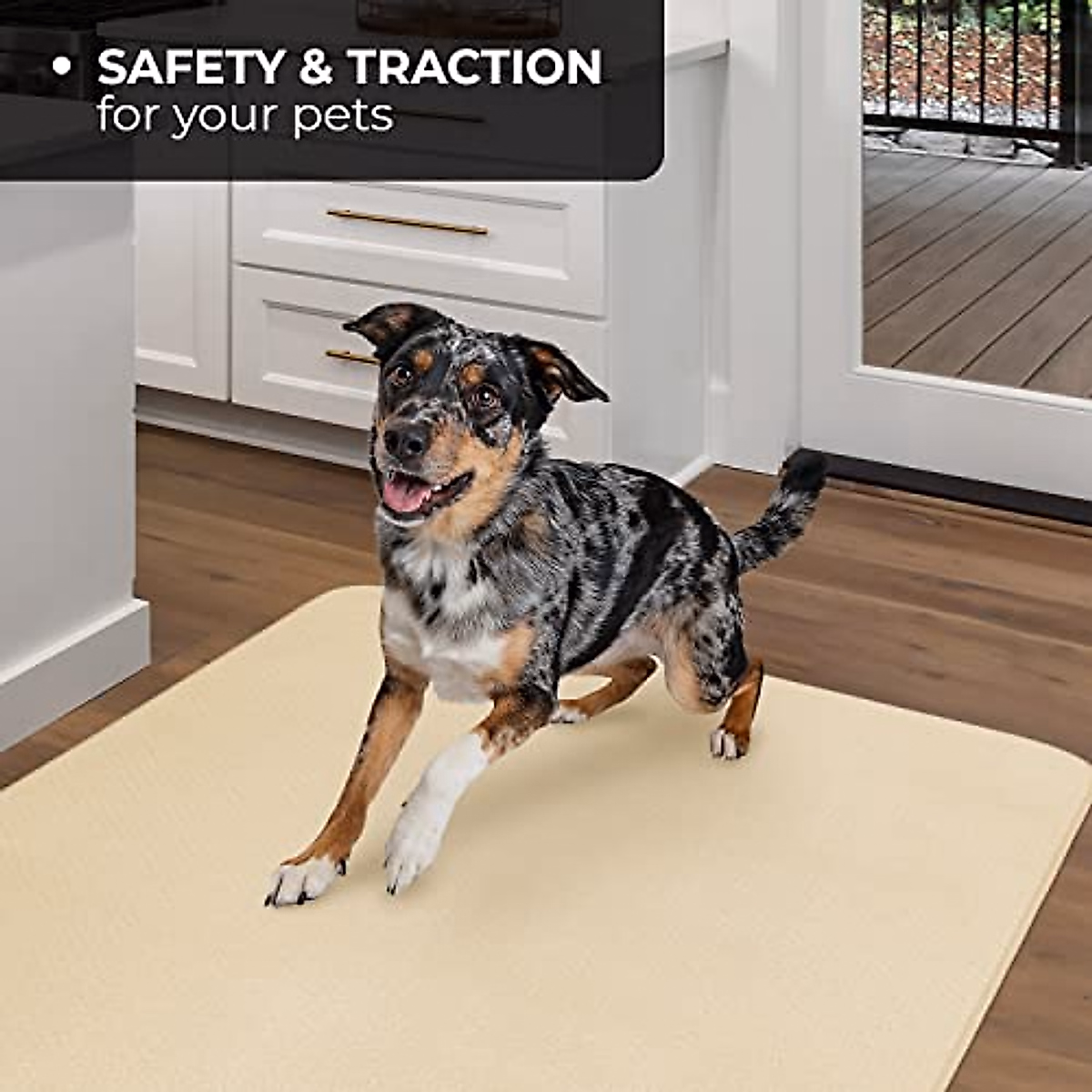 House, Home and More Skid-Resistant Carpet Indoor Area Rug Floor Mat - Ivory Cream - 3 Feet X 3 Feet
