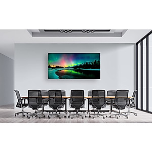 S01962 Wall Art Aurora scenery Painting on Canvas Stretched and Framed Canvas Paintings Ready to Hang for Home Decorations Wall Decor