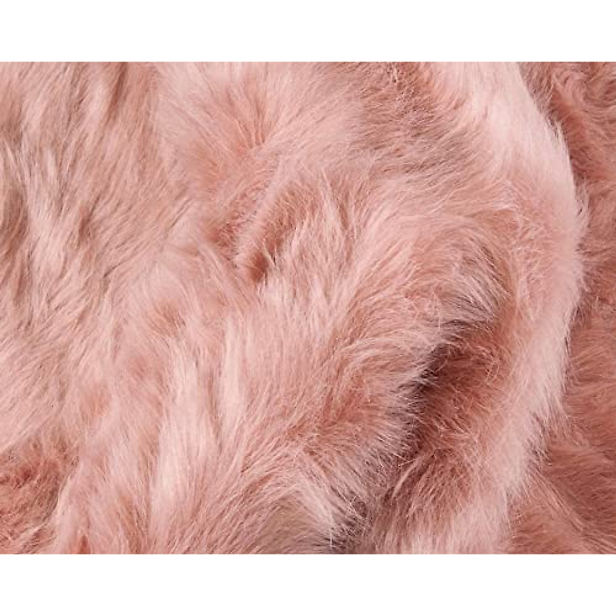 Luxe Faux Fur Hudson Rug with Soft and Fluffy Pile | Machine Washable Living Room Rug with Anti-Slip Backing | Cruelty-Free Area Rugs for Office or Bedroom, Dusty Rose, 3 ft x 5 ft