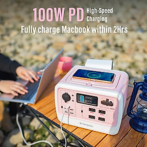 Newpowa Portable Solar Generator 700W Backup Lithium Battery Power Station, 537Wh LiFePo4 Powerbank AC 120V Outlet DC Wireless Charging, Pure Sine Wave for Outdoors Camping Travel Party Blackout