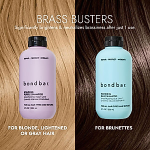 Bondbar Purple Brightening Shampoo for Blonde, Lightened & Gray Hair, Neutralizes Brassiness, Repairs, Protects, Hydrates, Vegan, Cruelty-Free, 8 Fl. Oz