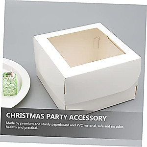 HEMOTON 60 Pcs Cookie Display Box Clear Box Treat Boxes with Window Mini Gift Boxes Chocolate Gift Box Mini Cake Boxes Baking Accessories Cookie Holder for Home Paperboard Cookie Box Donut