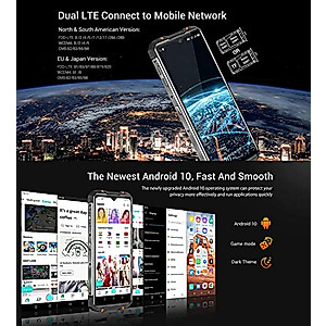 OUKITEL Unlocked Rugged Smartphone WP8 Pro, 6.49 inch Display Android 10 Rugged Cell Phones 4GB RAM+64GB ROM 5000mAh IP68 Waterproof Unlocked Phone Dual SIM 16MP Rear Triple Camera NFC Black