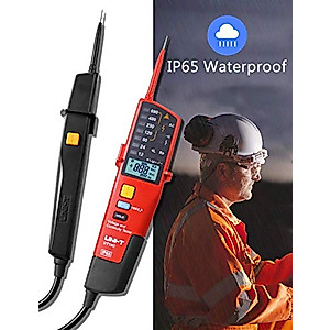 Voltage Tester Professional UT18C Voltage and Continuity Tester Multifunction Waterproof Digital Electrical Circuit Tester Voltage Meter Voltmeter 12V~690V AC/DC Automatic Range LCD Display