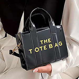 JQWSVE The Tote Bag for Women Shiny Patent Leather Handbag Purse Designer Luxury Top-handle Shoulder Crossbody Bag