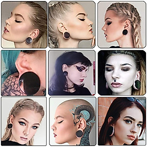 CHUANCI 3-50mm Acrylic Solid Ear plug White&Black Earing Large Big Tunnel Size Stretcher Saddle Flesh Tunnel Expander (One Pair Black,1.1''(28mm))