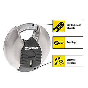 Master Lock M40XKADCCSEN M40XKAD Discus Lock, Keyed Alike, Silver