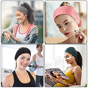 WILLBOND 6 Pieces Tie Headband for Women, Adjustable Headbands, Knotted African Headbands, Yoga Elastic Non Slip Floral Hair Bands for Running Hiking Cycling Workout (Without Patterns)