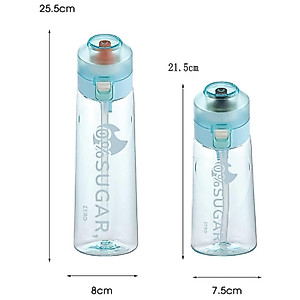 ECENUR Sports Air Water Bottle Tritan 650ml Starter up Set Drinking Bottles with 7 Flavour Pods Scented for Flavouring 0 Sugar, 0 Calorie (Pink)