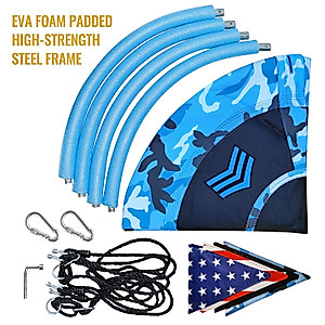 Royal Oak Saucer Tree Swing,Giant 40 Inches with Carabiners and Flags, Heavy duty 1680D Oxford Fabric,700 lb Weight Capacity, Steel Frame,Waterproof, Easy Install Step by Step Instructions (Camo Blue)