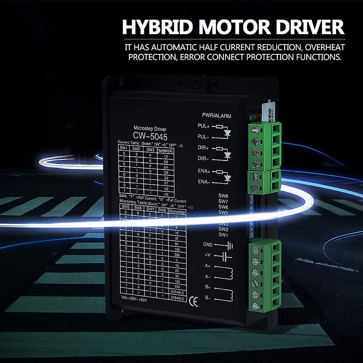 Fdit Stepper Motor, Stepper Motor Microstep Driver 4.5A 24V-50VDC for CNC Motors CW-5045